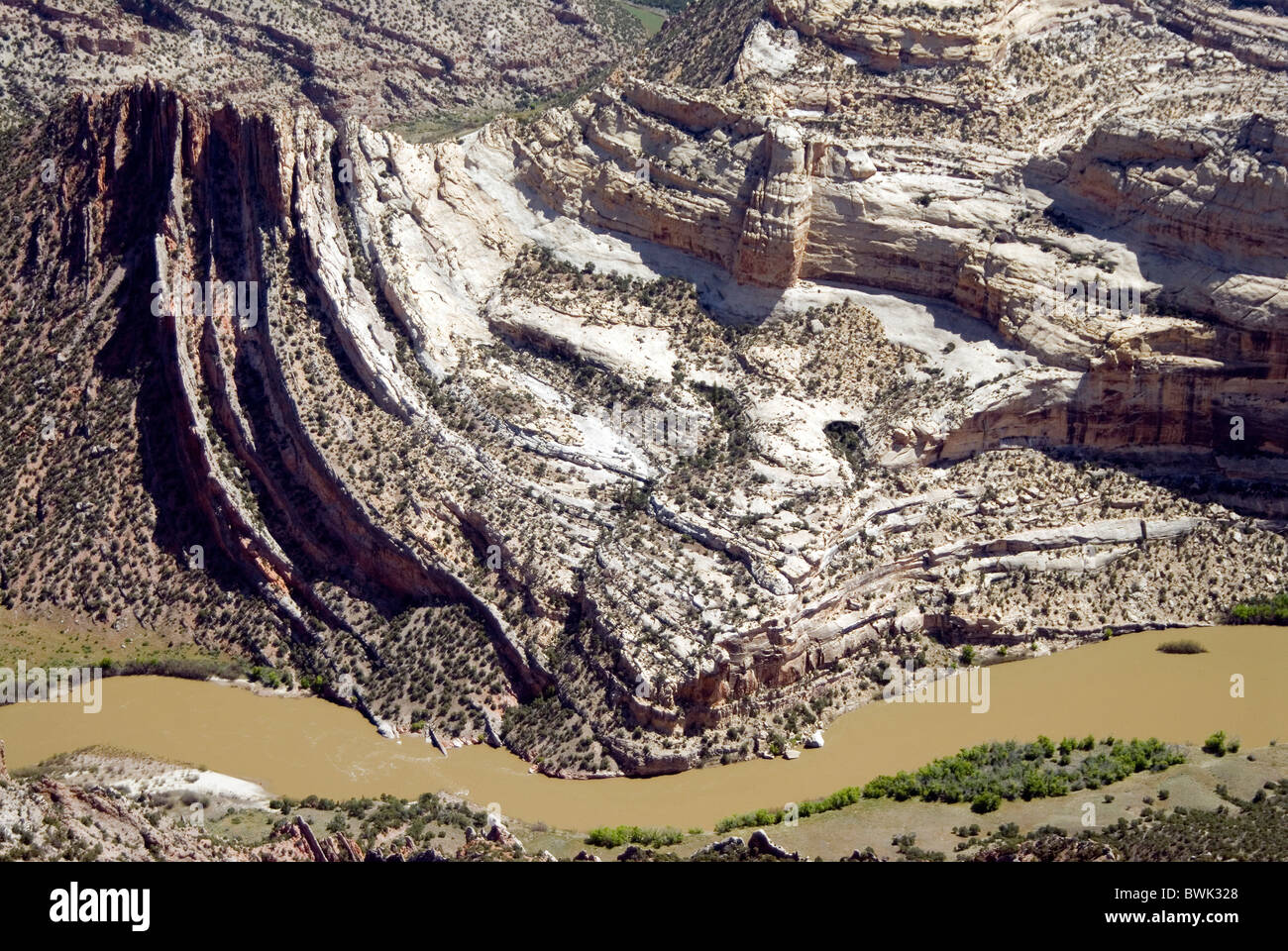 landscape canyon river Mitten Park Fault Dinosaur National Monument USA ...