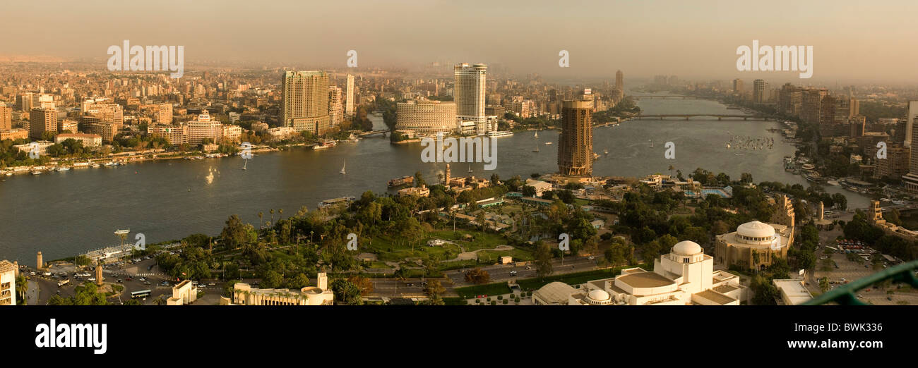 Cairo Egypt North Africa overview town city Nile panorama view Stock ...