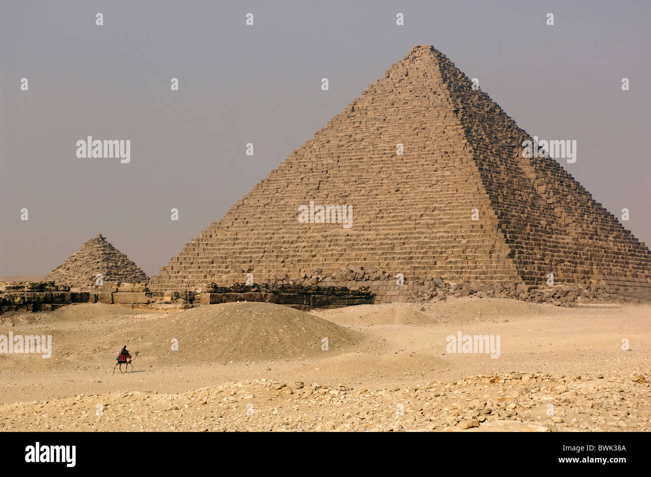 camel camel rider Mykerinos pyramid pyramids Gizeh Cairo Egypt North ...