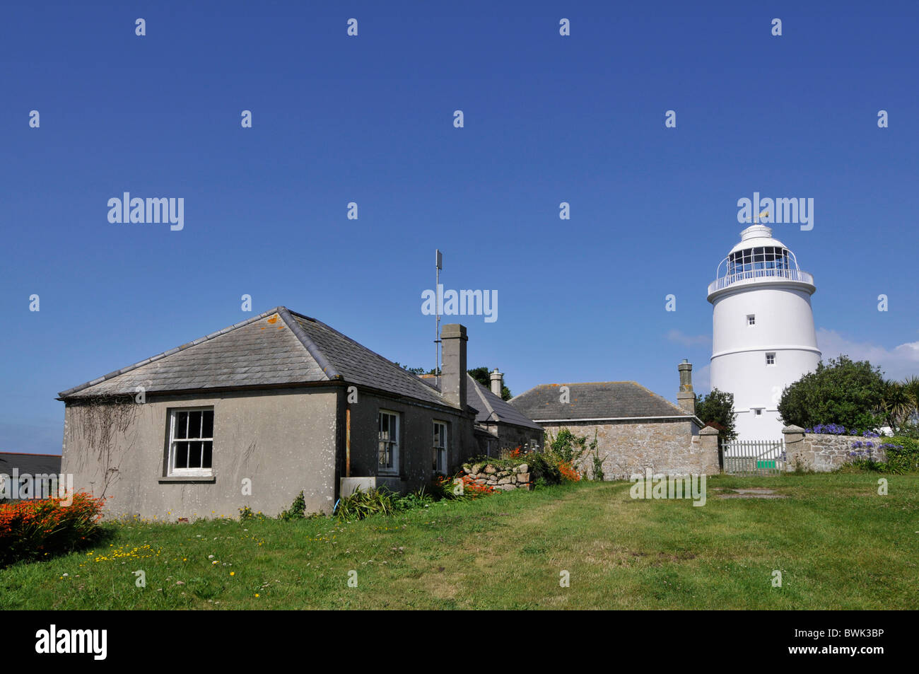 Lower Town Lighthouse, St. Agnes,Isles of Scilly,Britain Stock Photo ...