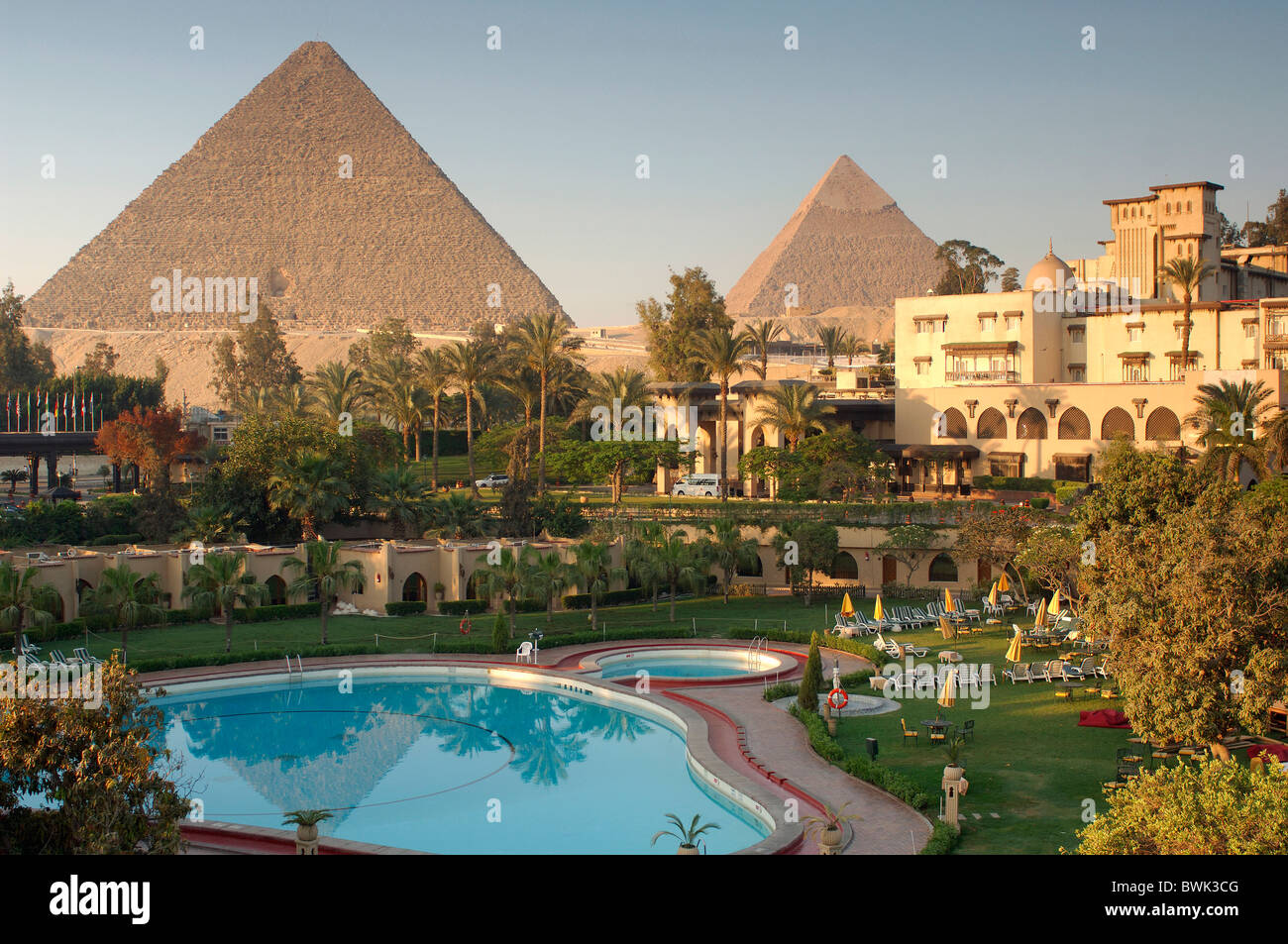 hotel Mena House Oberoi park complex Swimming pool tourism Gizeh ...