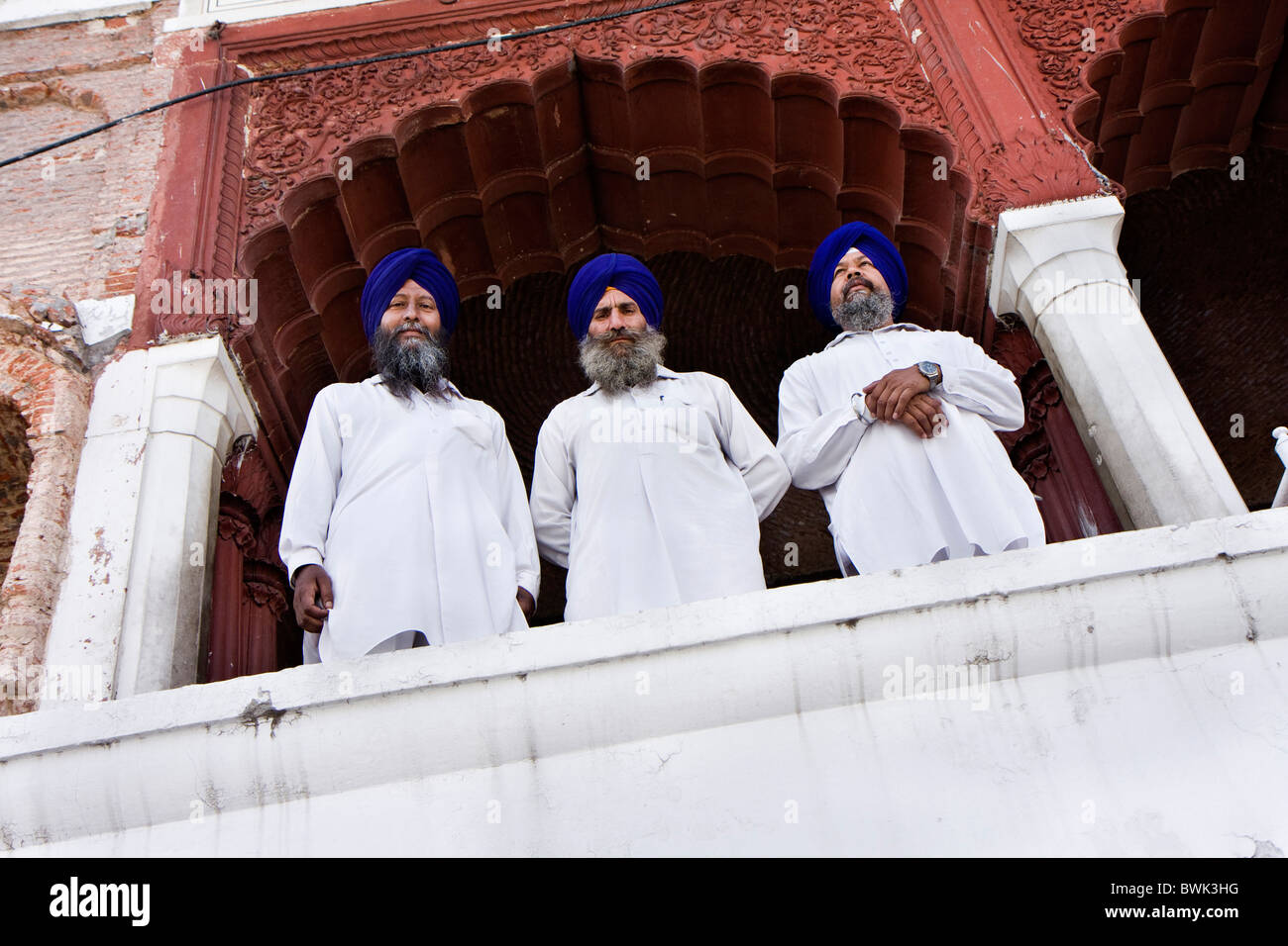 3 Sikh guards guarding the Golden Temple, Amritsar, Punjab, India Stock ...