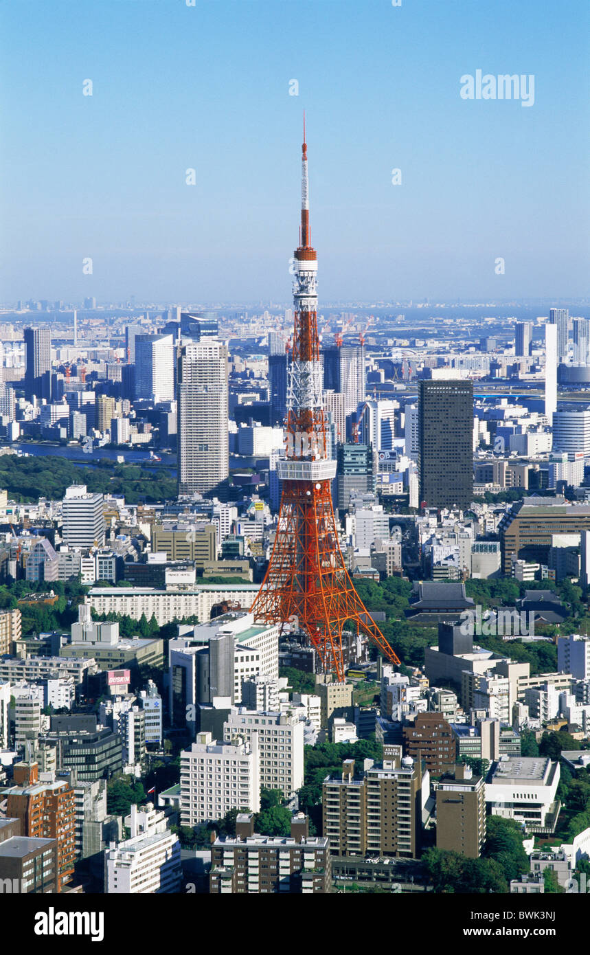 Japan Asia Honshu Tokyo Tokyo Skyline Tokyo Tower City View Roppongi Hills Skyscrapers Modern ...