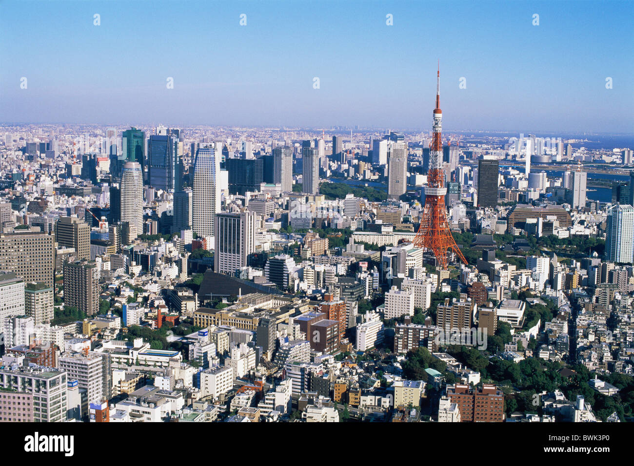 Japan Asia Honshu Tokyo Tokyo Skyline Tokyo Tower City View Roppongi Hills Skyscrapers Modern ...