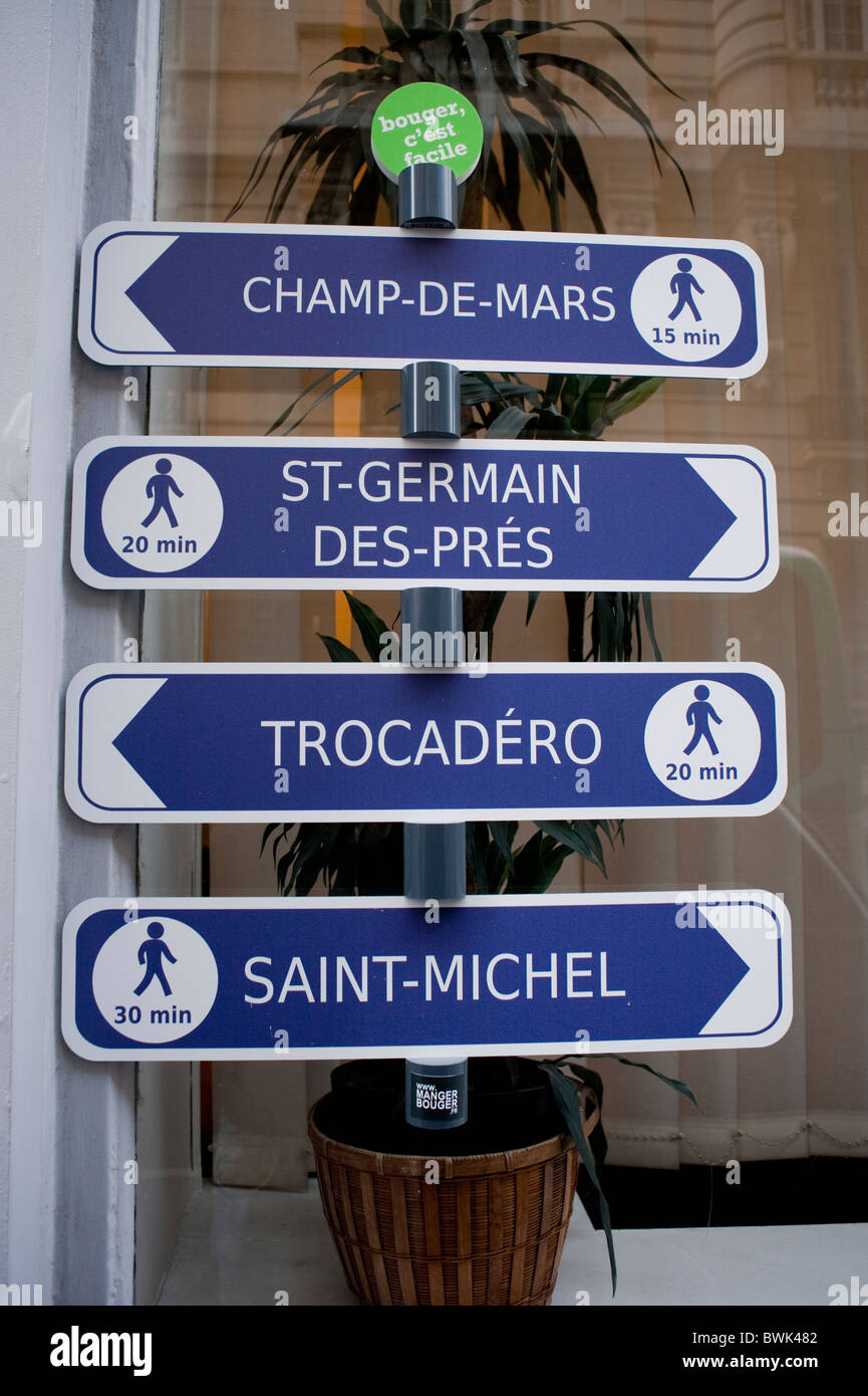 Paris, France, Detail, Tourist Directional Street Signs Stock Photo - Alamy