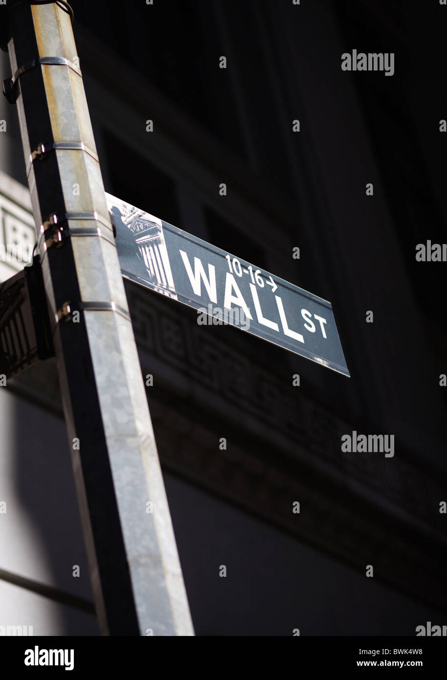 A sign for Wall Street in New York City, United States of America Stock ...