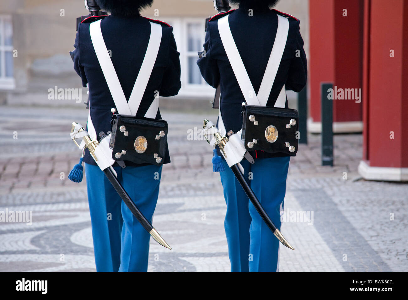 Royal guard officers in front of Amalienborg palace, Copenhagen ...