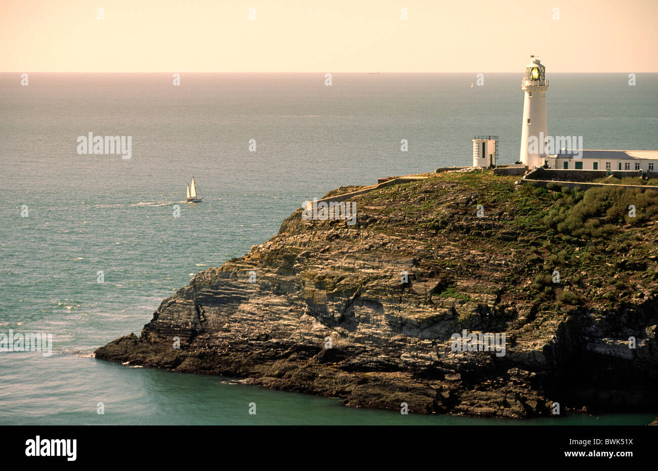 South Stack lighthouse near Holyhead on the island of Anglesey, north ...