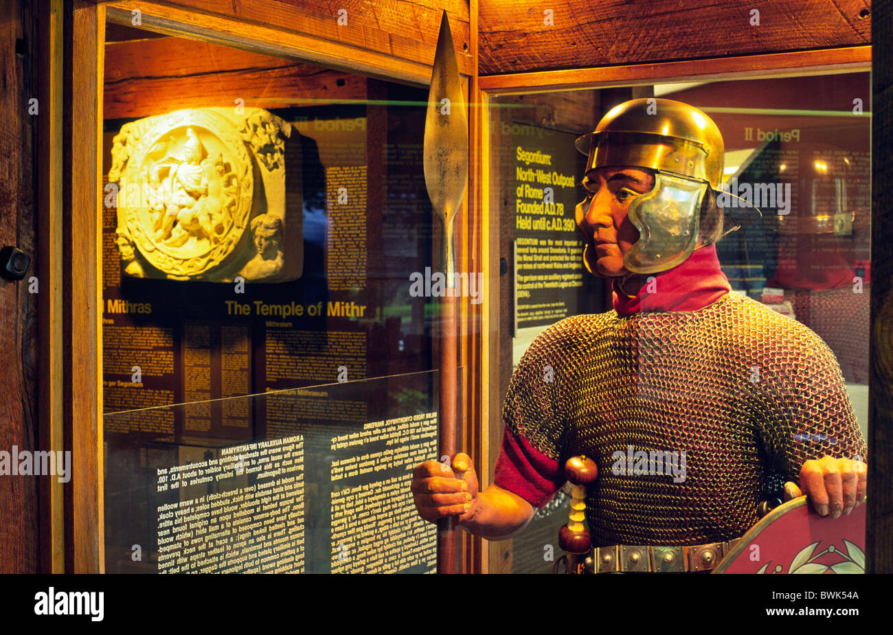Segontium Roman Fort, Caernarfon, Wales, UK. Displays inside the ...