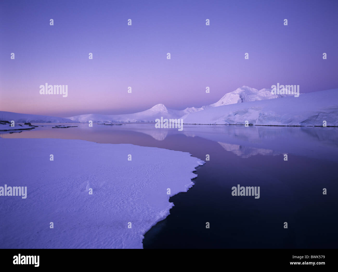 scenery landscape coast sea ice snow mood dusk twilight Antarctic ...