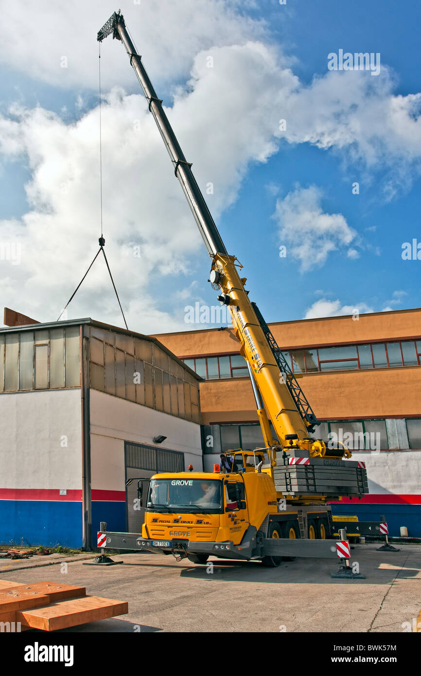 Truck Crane Loading Stock Materials High Resolution Stock Photography ...