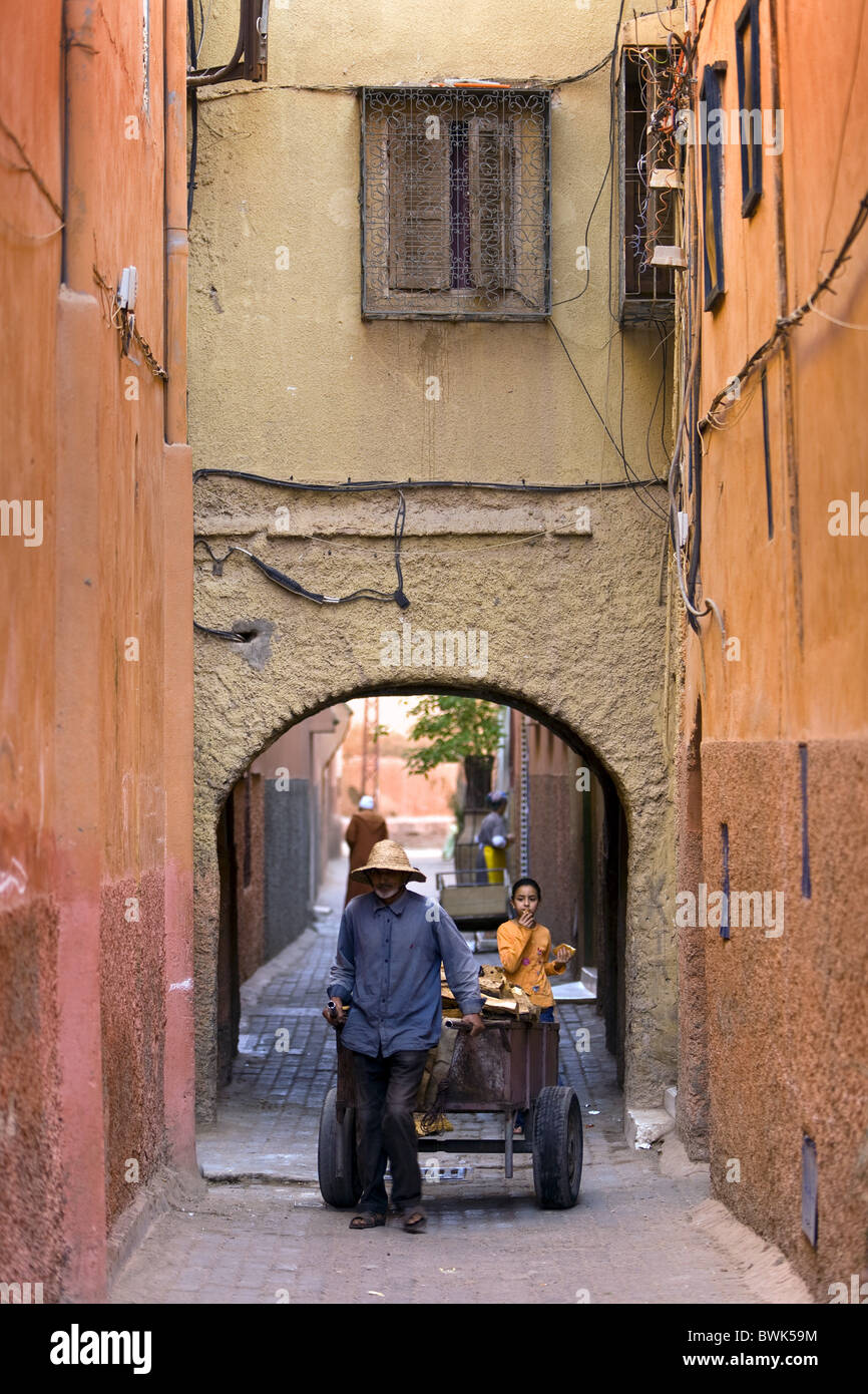 In the alleyways of the Medina, Marrakech, Morocco, Africa Stock Photo ...