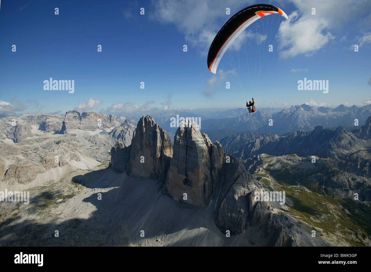 flying paraglider sports Paragliding Italy Europe Dolomites scenery ...