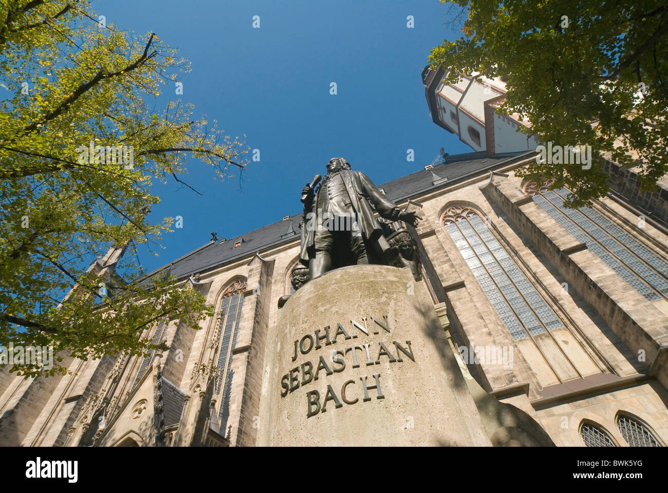 Leipzig Saxony Thomas Church Bach monument composer Johann Sebastian ...