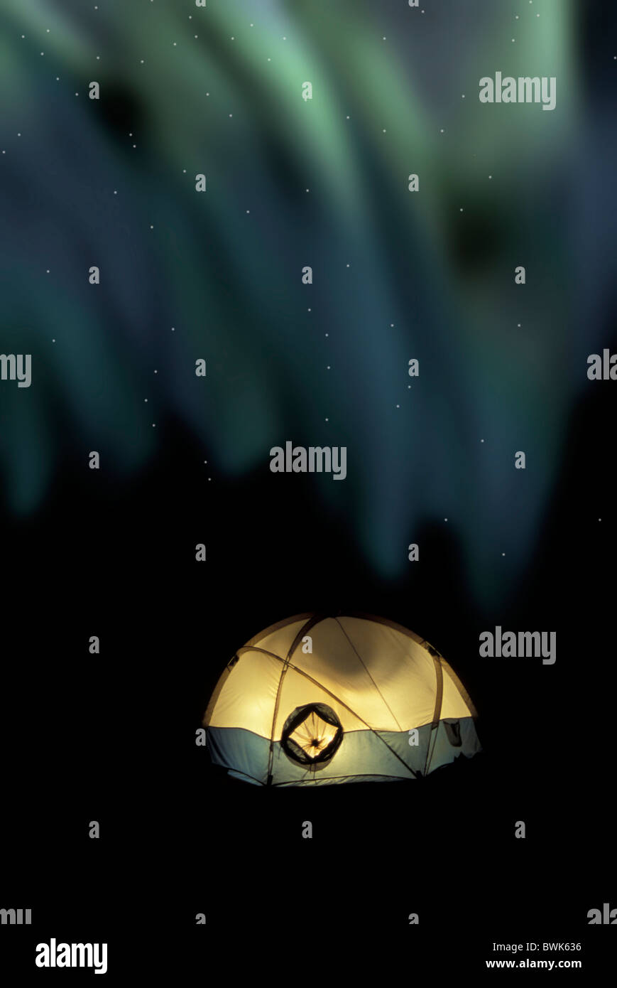 tent illuminated light interior lighting at night night aurora borealis ...