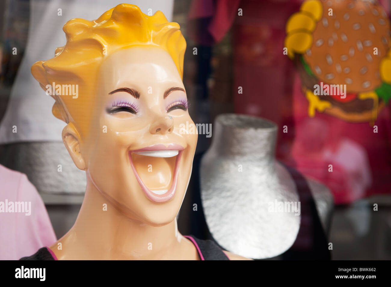 funny head of a window doll in a shop Stock Photo - Alamy