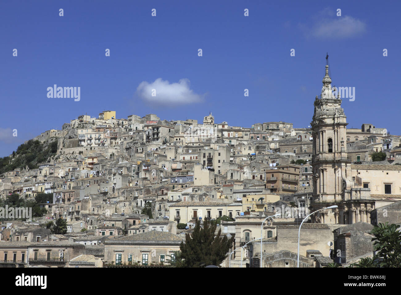 Baroque town of Modica in the sunlight, Unesco World Heritage, Province ...