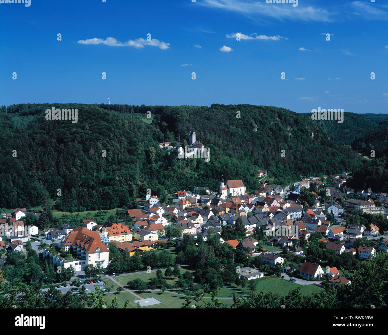 castle Kipfenberg forest scenery town panorama town city valley kettle ...