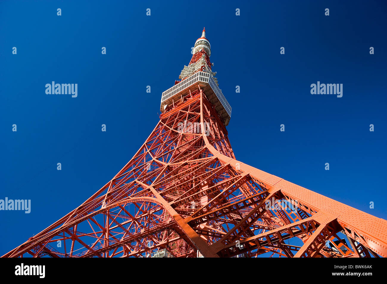 Japan Asia Tokyo Tokyo Tower tower rook construction overview sky Stock ...