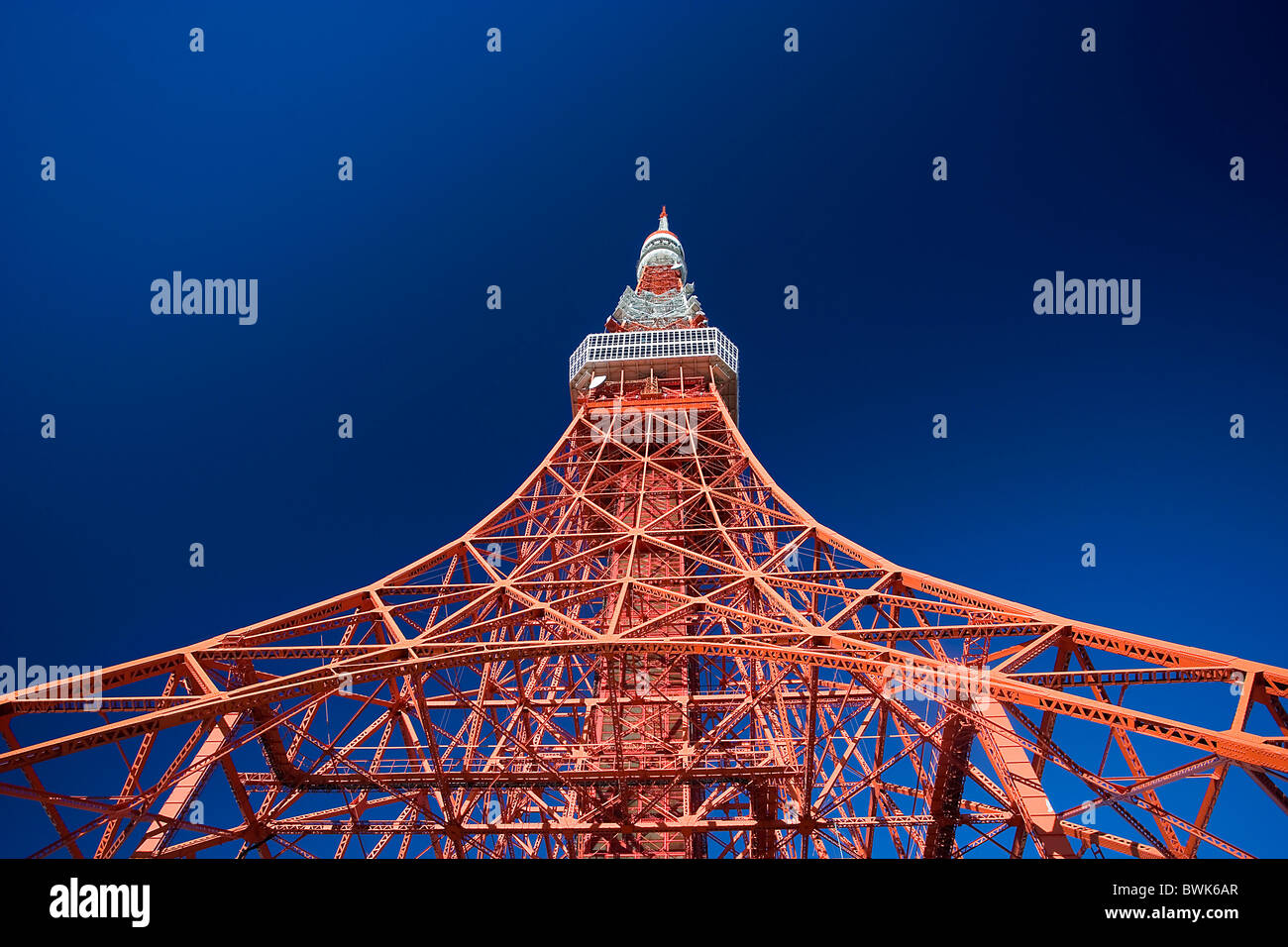 Japan Asia Tokyo Tokyo Tower tower rook construction overview sky Stock ...