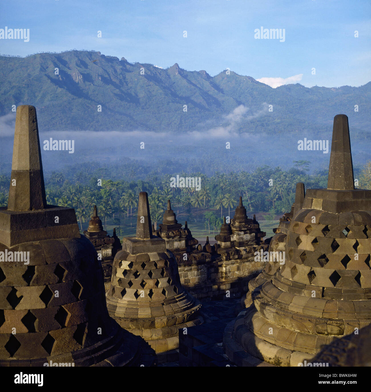 Borobudur Borobodur Stupas temple arrangement enclosure Java Indonesia ...
