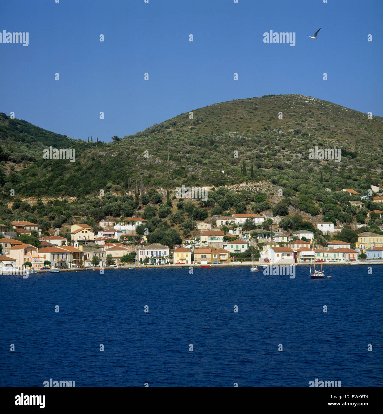 Vathi village coast place coast sea Mediterranean Sea scenery landscape ...