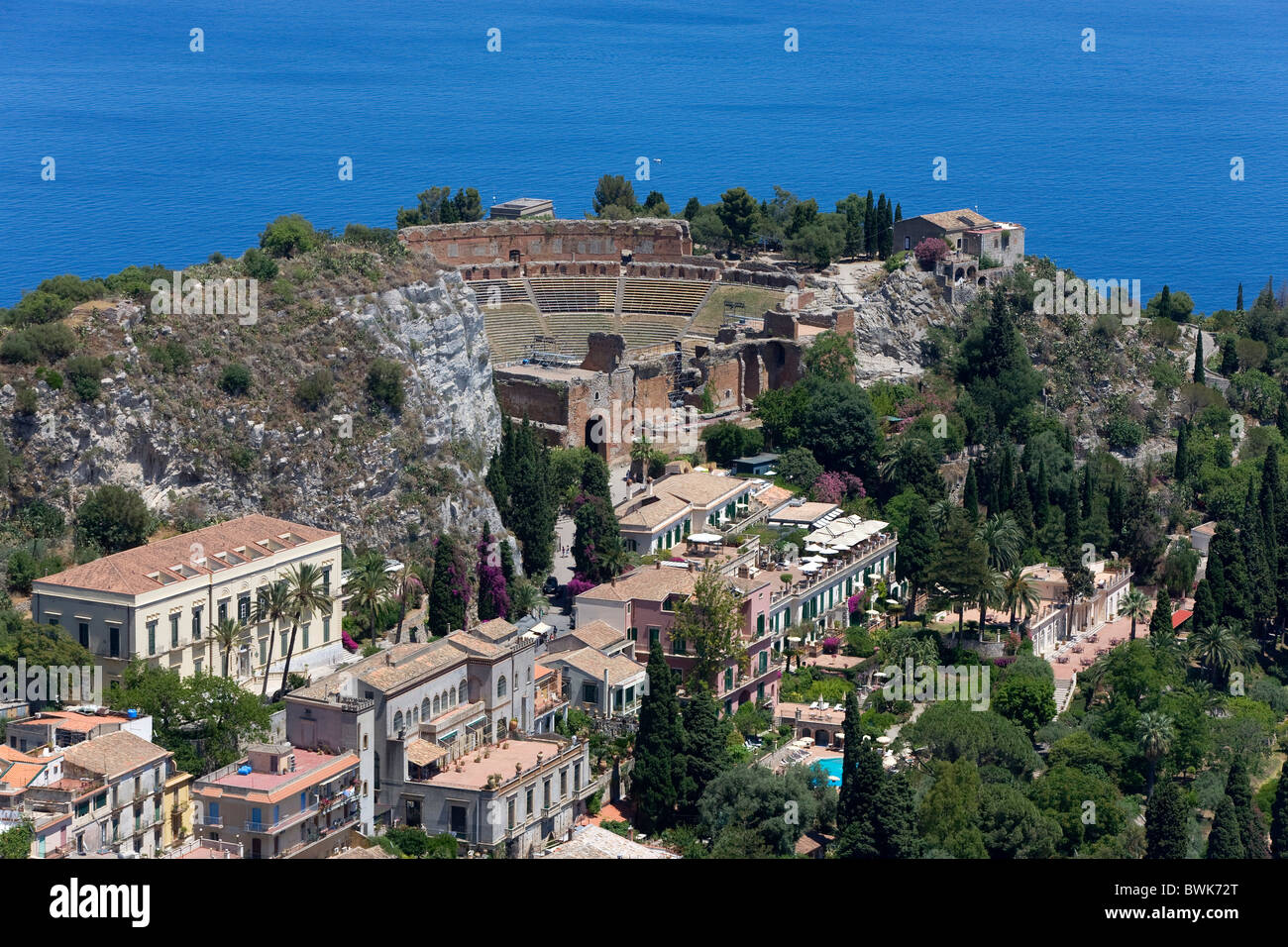 Greek Theatre, ancient theatre of Taormina, province of Messina, Sicily ...