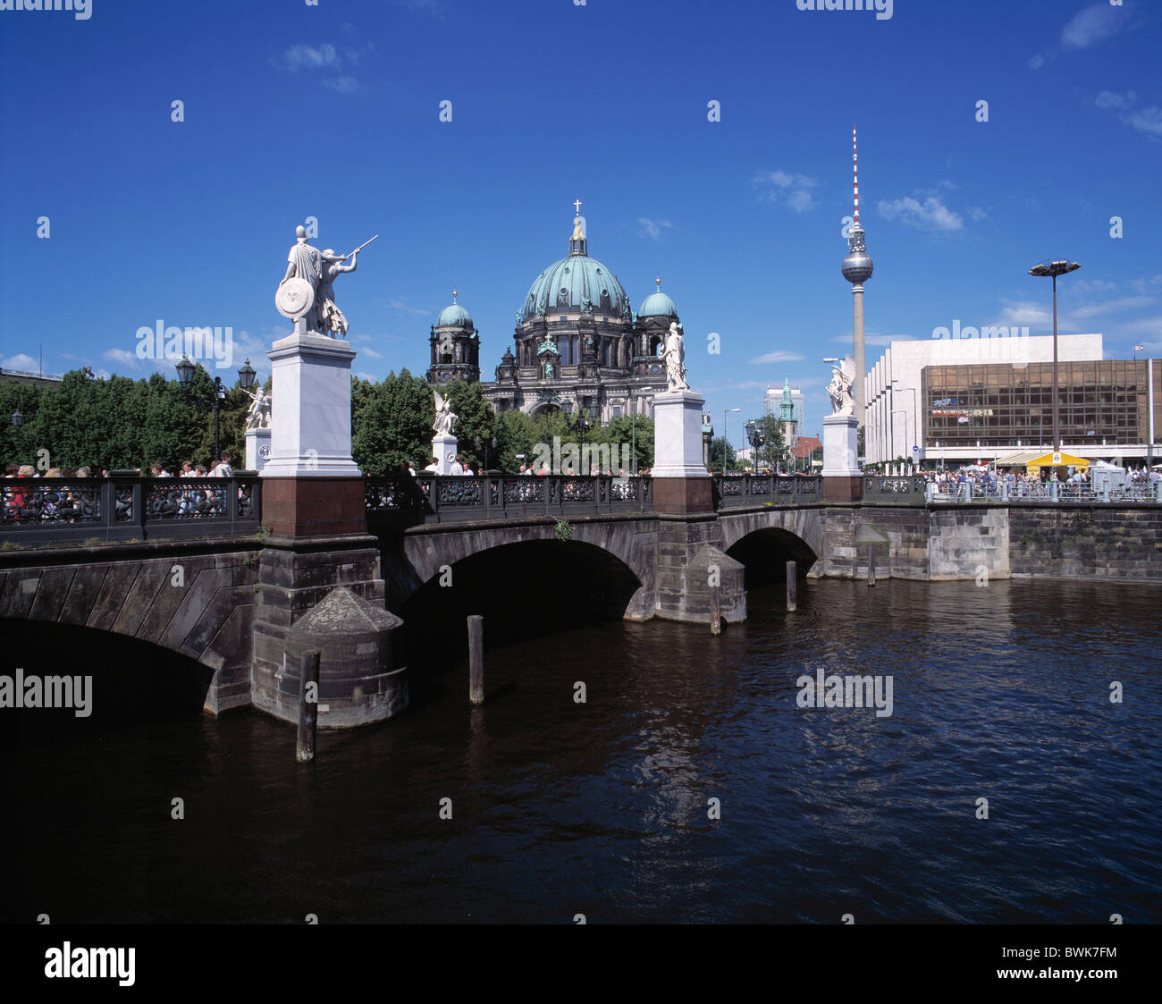 Berlin cathedral castle bridge Spree television tower palace of ...