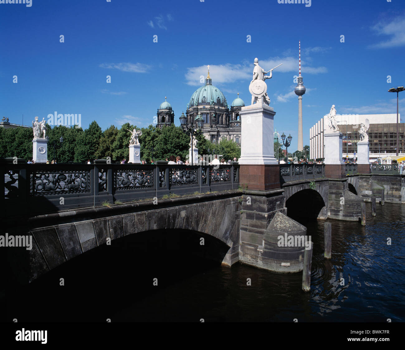 Berlin cathedral castle bridge Spree television tower palace of ...