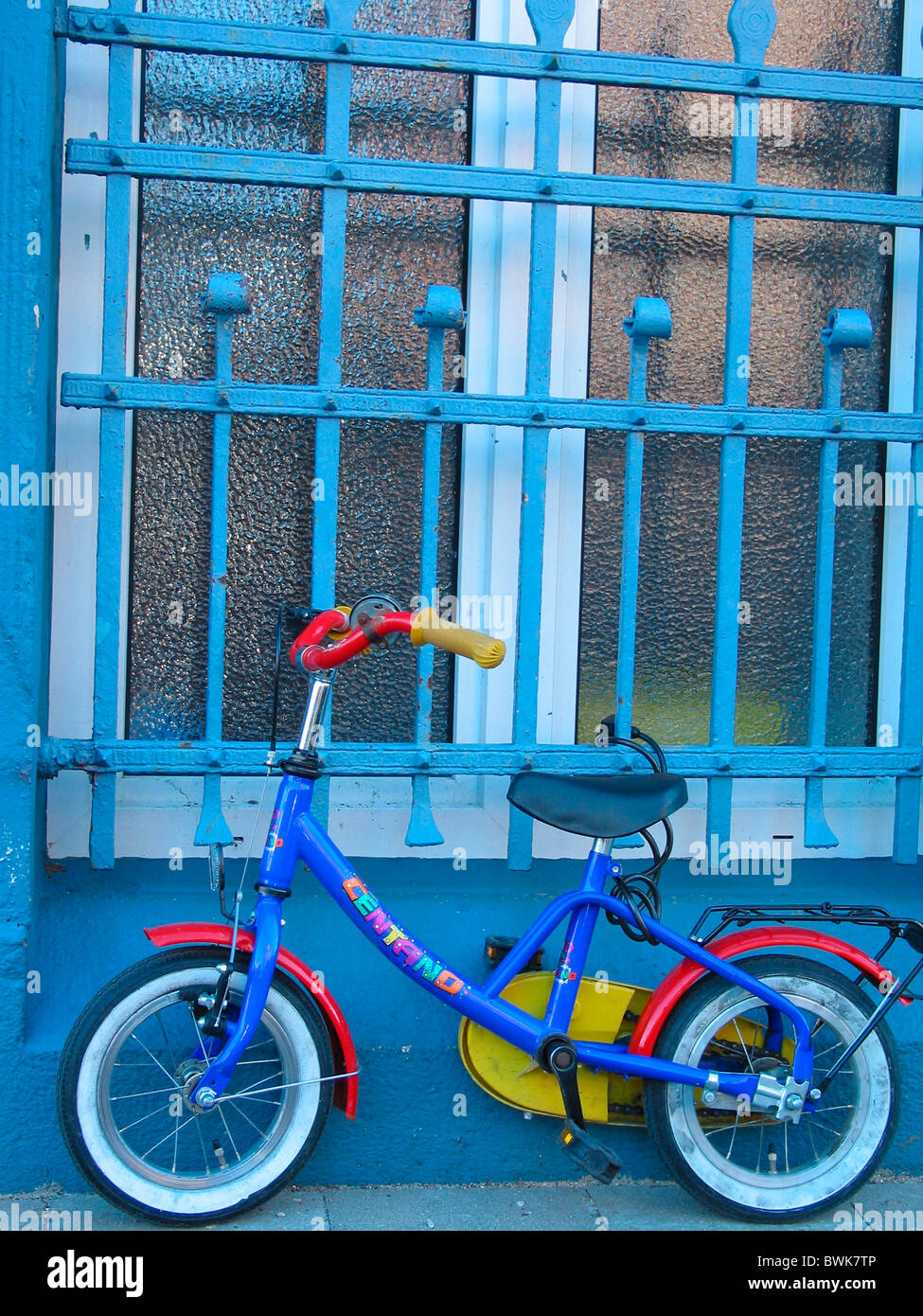 Kinder children bicycle bicycle bike biking children child blue bright ...