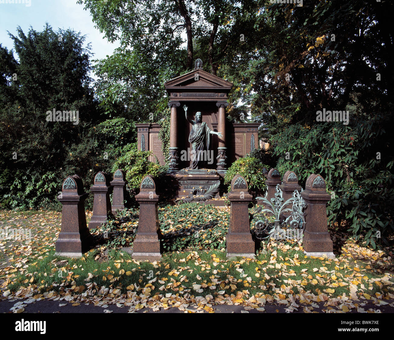 grave tomb cemetery north cemetery Dusseldorf-Golzheim Rhine Germany ...
