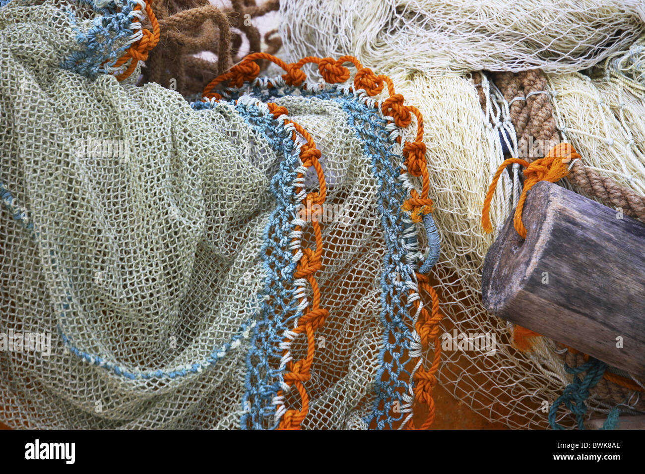Fishing nets, Talalla, Matara, South coast, Sri Lanka, Asia Stock Photo ...
