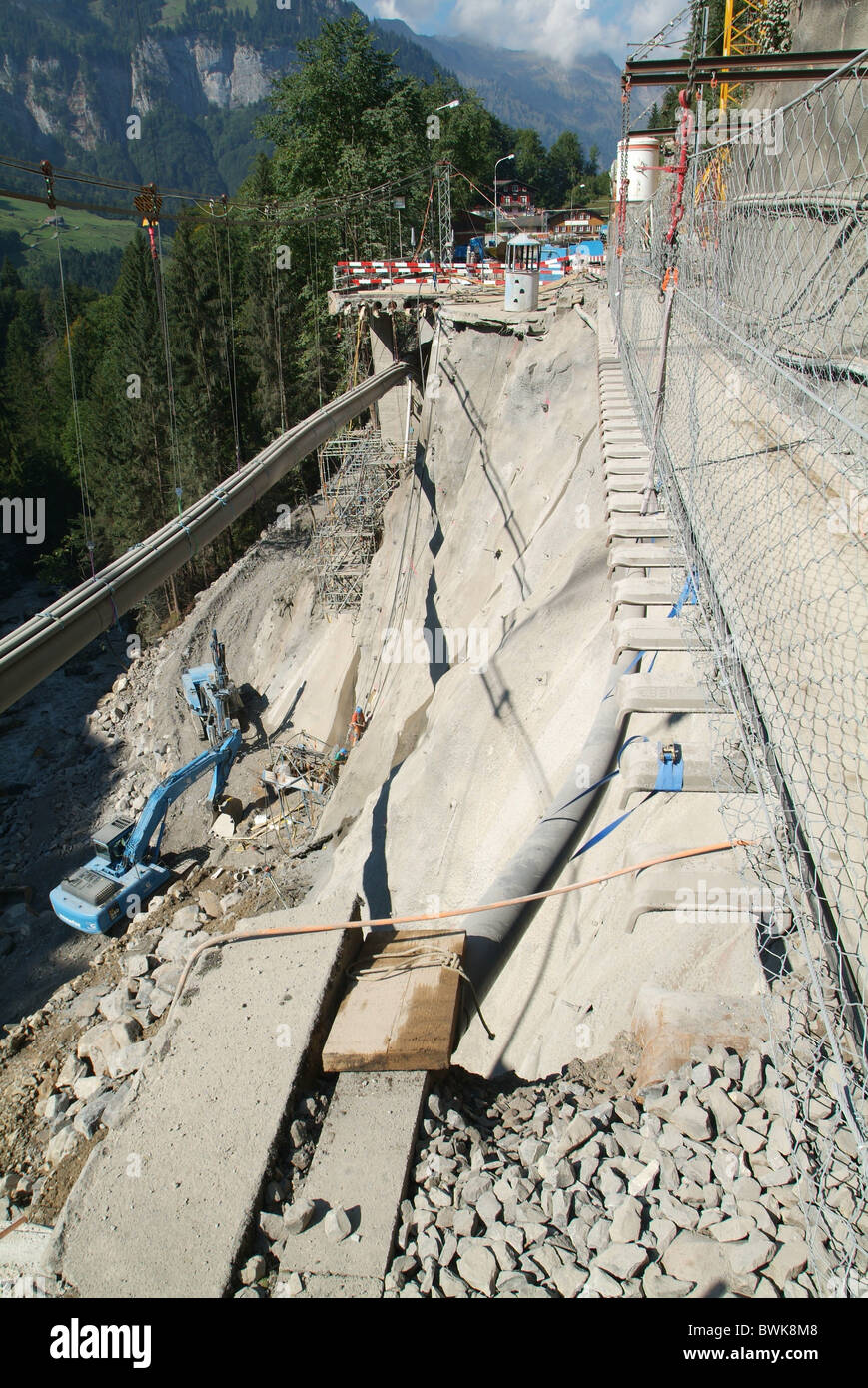 road construction street mountain road connection storm damage storm ...
