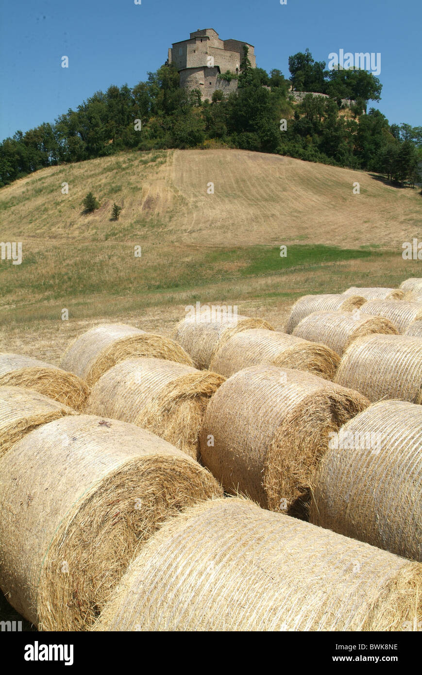 scenery landscape hay bale straw bale agriculture fortress Castello di ...