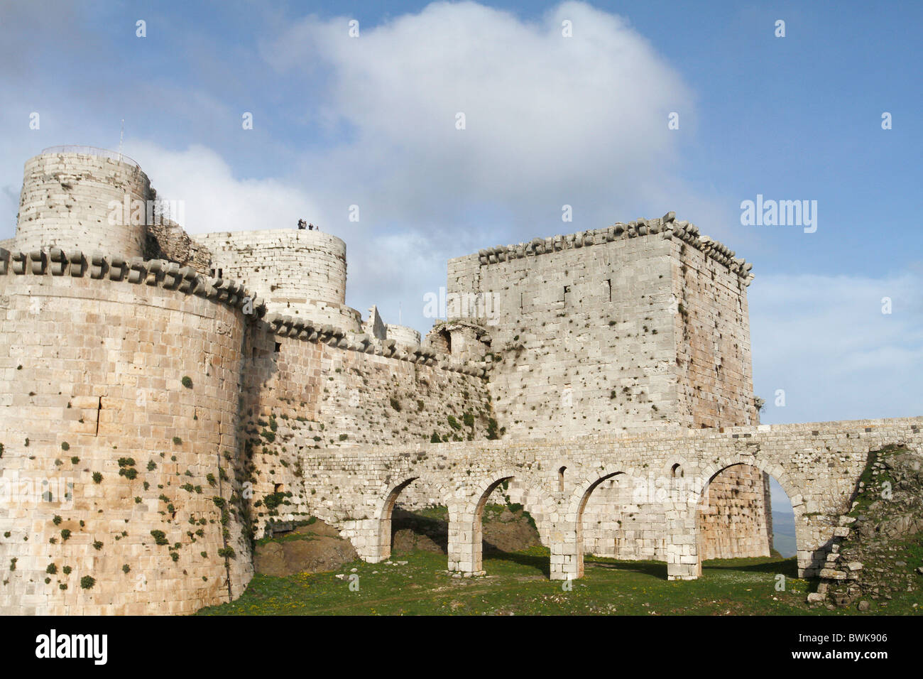 Aqueduct at Krac Du Chevalier castle ( Castle of the knights) in Homs ...