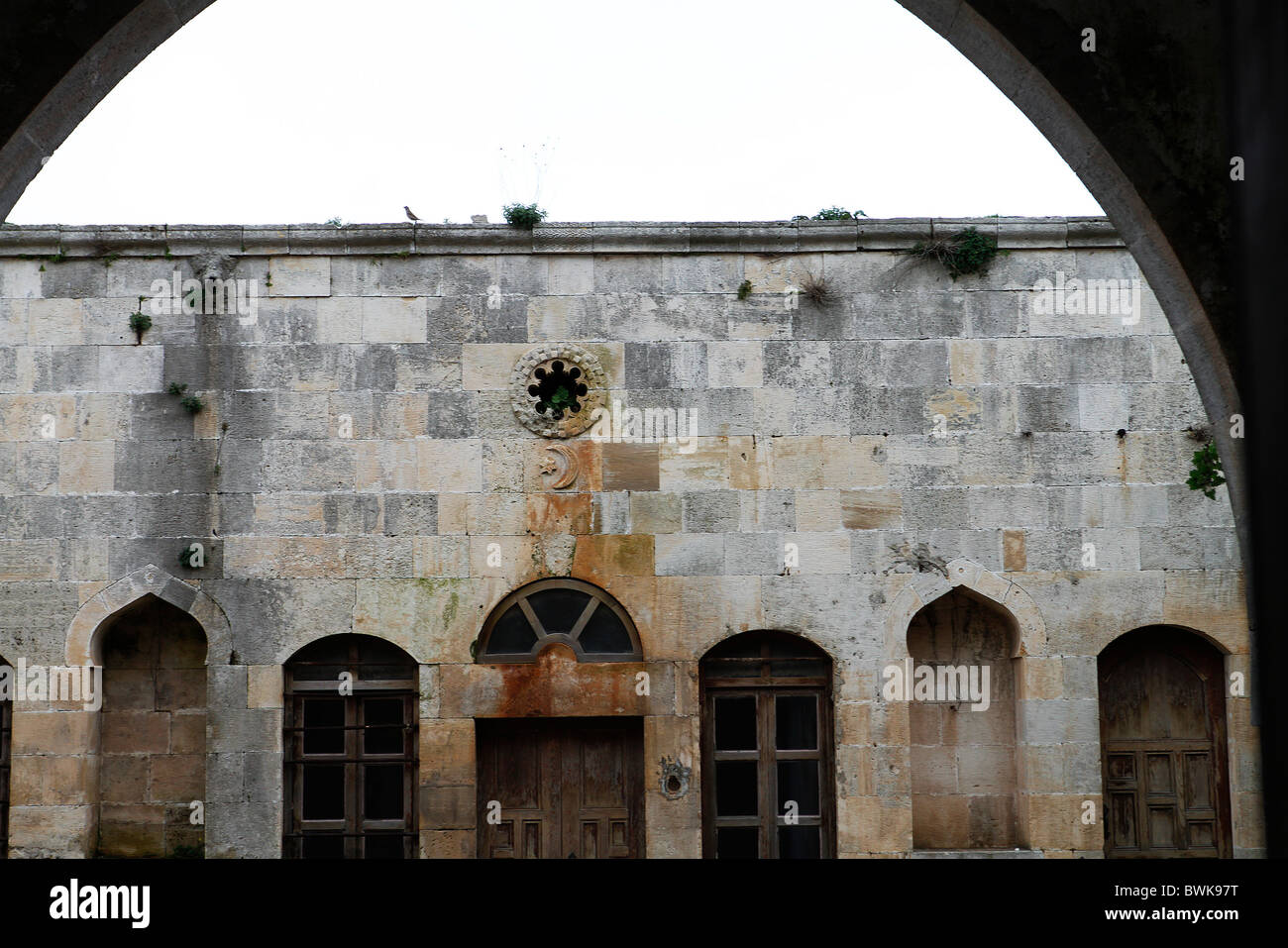 Star and crescent symbol on a wall inside Krac Du Chevalier castle in ...
