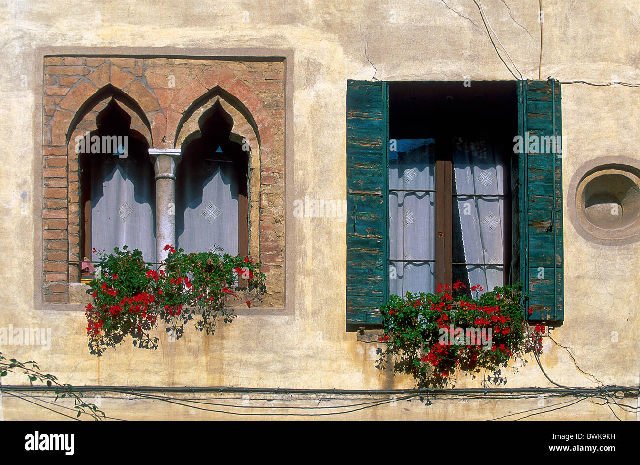 Italy Europe Veneto Veneto Asolo window facade detail architecture ...