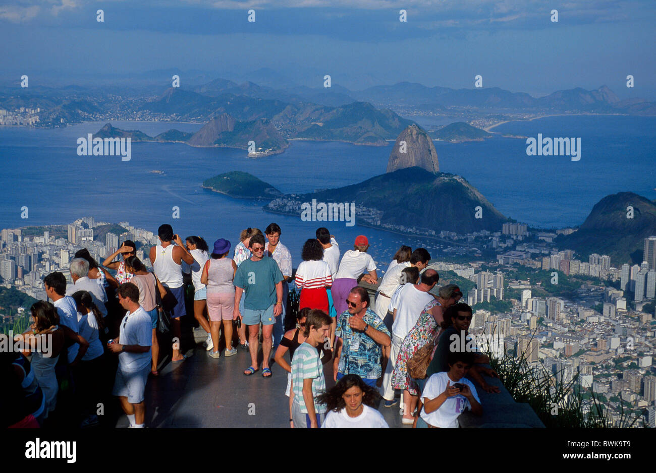 Brazil South America Rio de Janeiro terrace tourist Corcovado overview ...