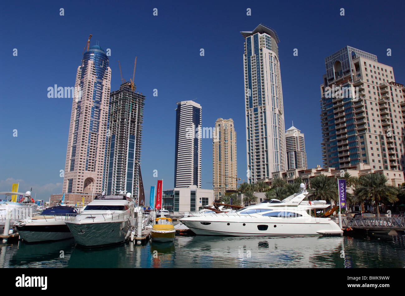 harbor port yachts yachts boats marina Dubai Marina Dubai skyline ...