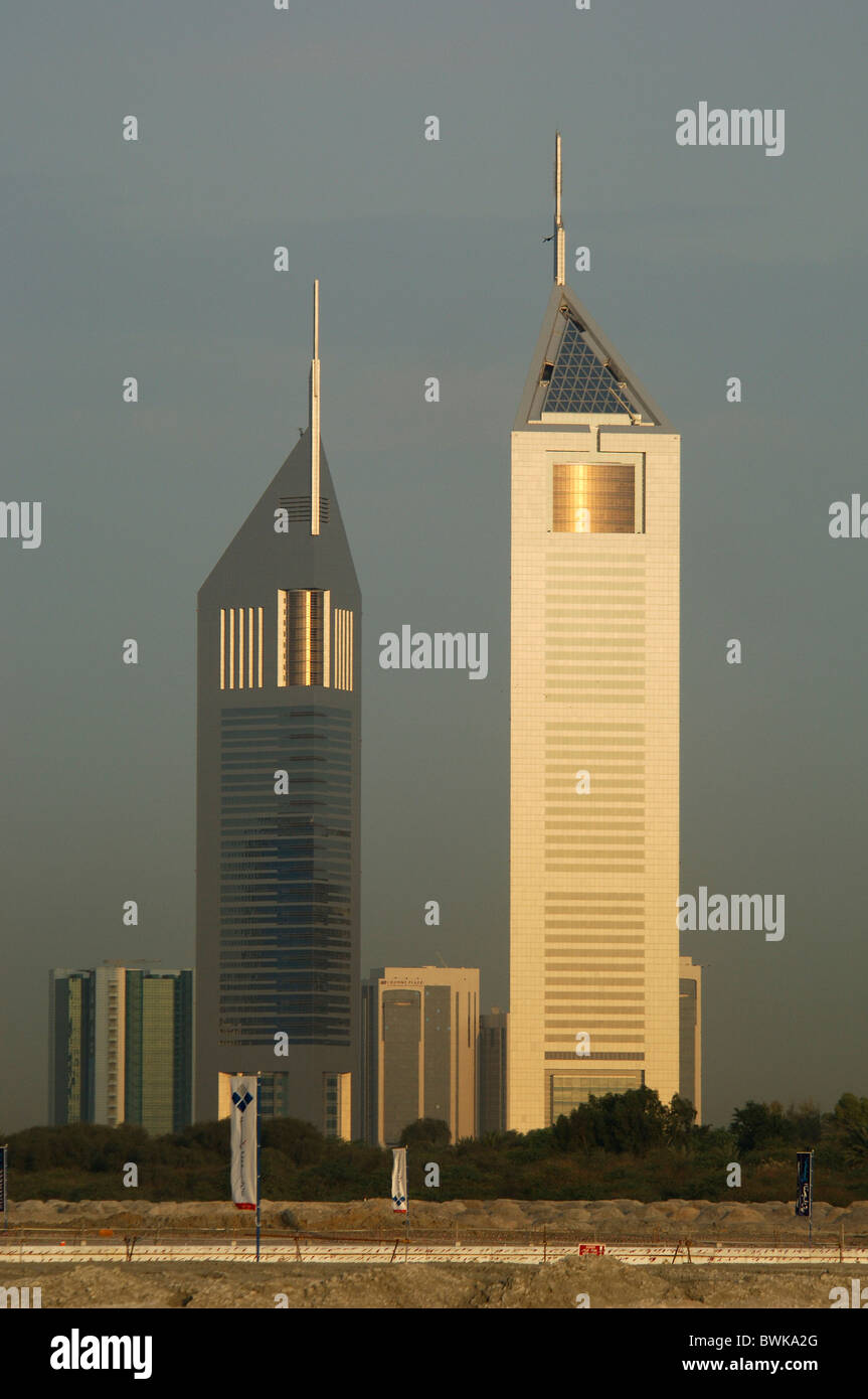 emirate Towers skyscraper skyline architecture Jumeirah mood dusk ...