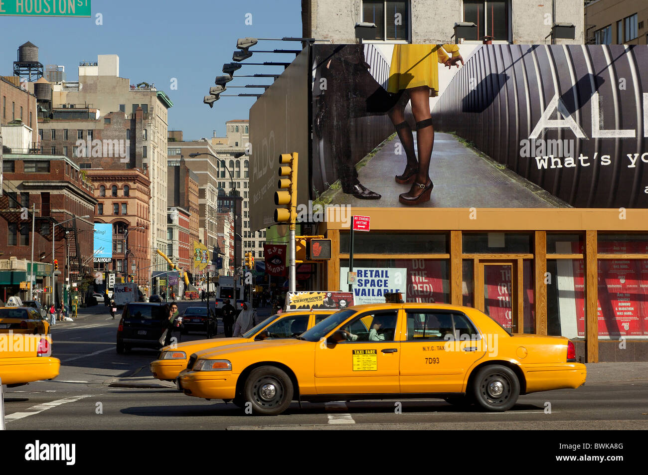 posters advertisements advertising taxi Yellow cabs street scene ...