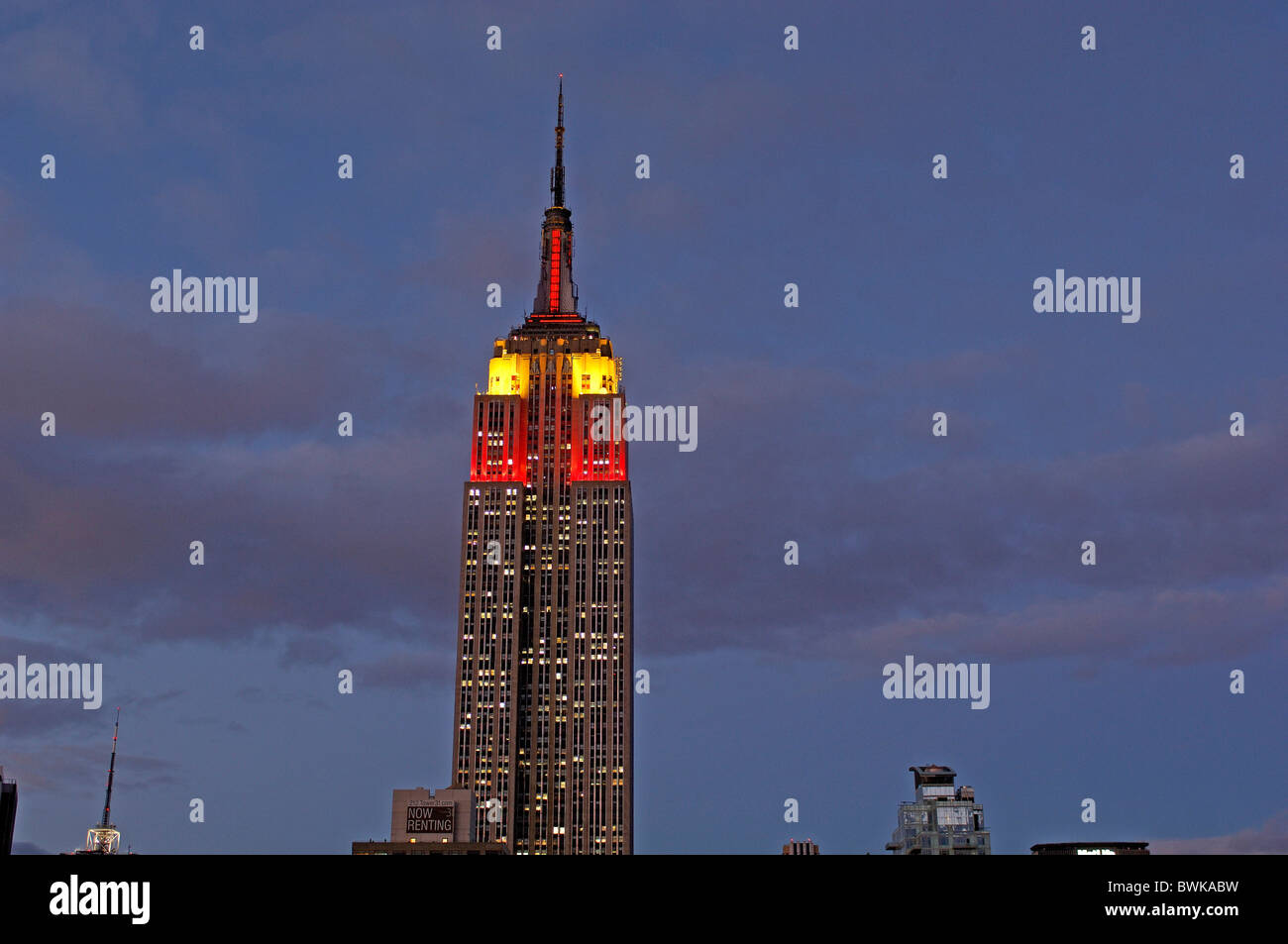 empire State Building at night night illuminated skyscraper skyline ...