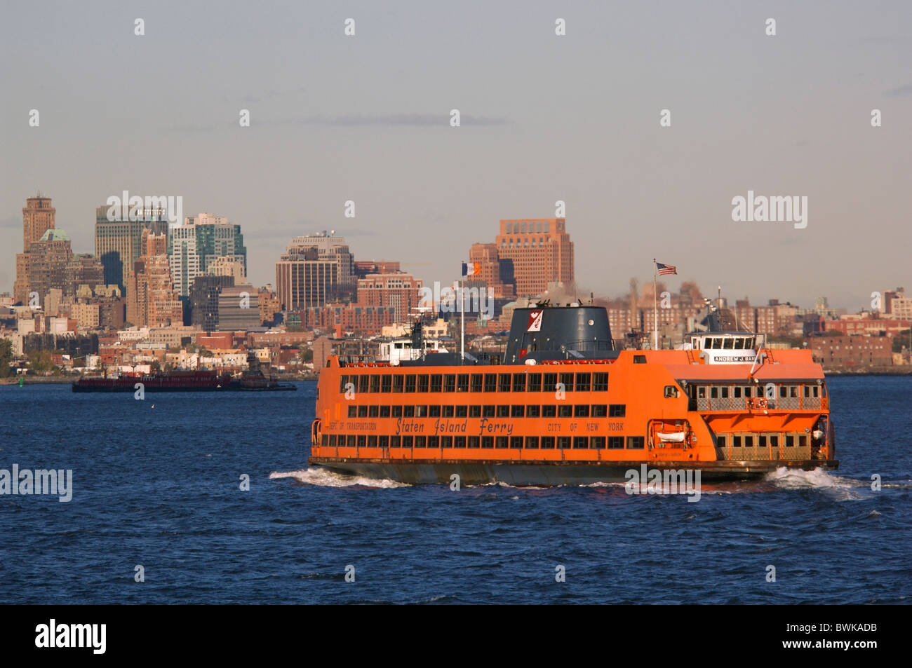 Staten Island Ferry ferry ferryboat ship orange transport traffic New ...