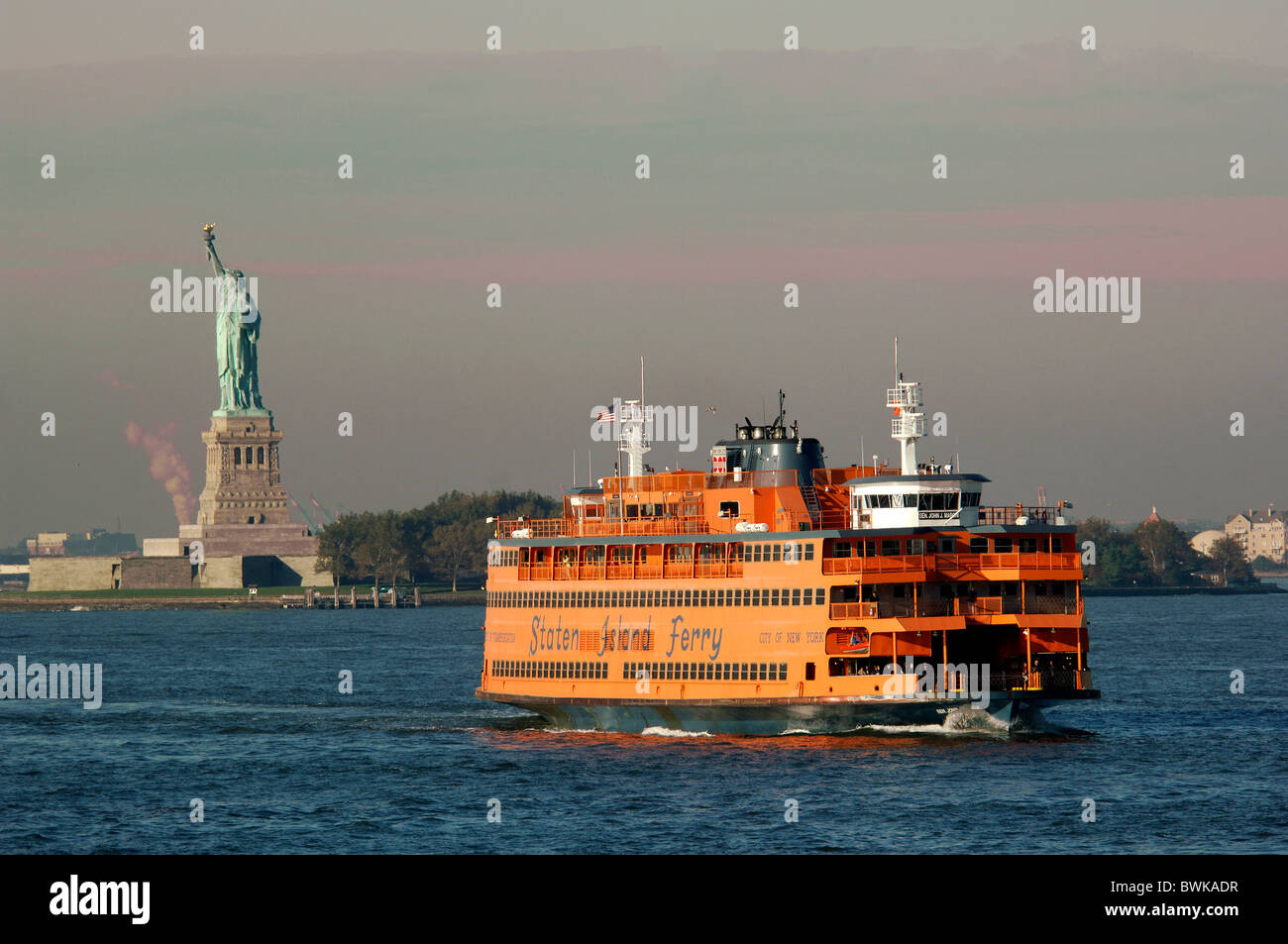 Staten Island Ferry ferry ferryboat ship orange transport traffic ...