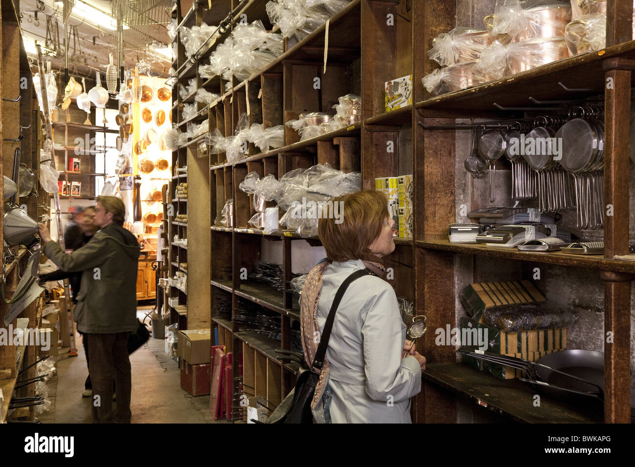 Dehillerin, people inside famous shop for kitchen equipment, Paris ...