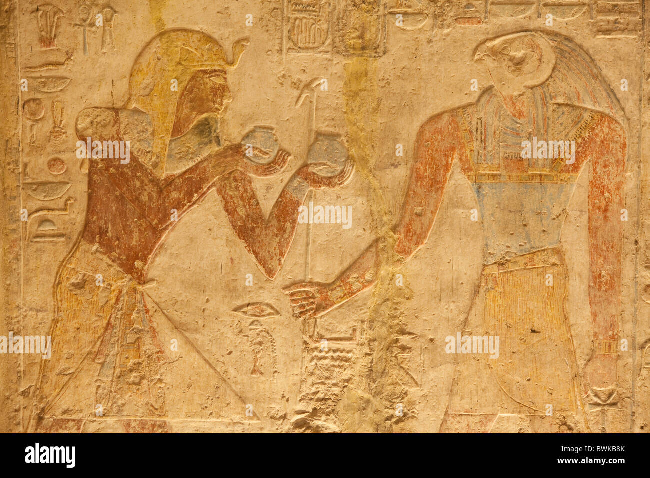 Relief in the vestibule inside the Temple of Mandulis in Kalabsha ...
