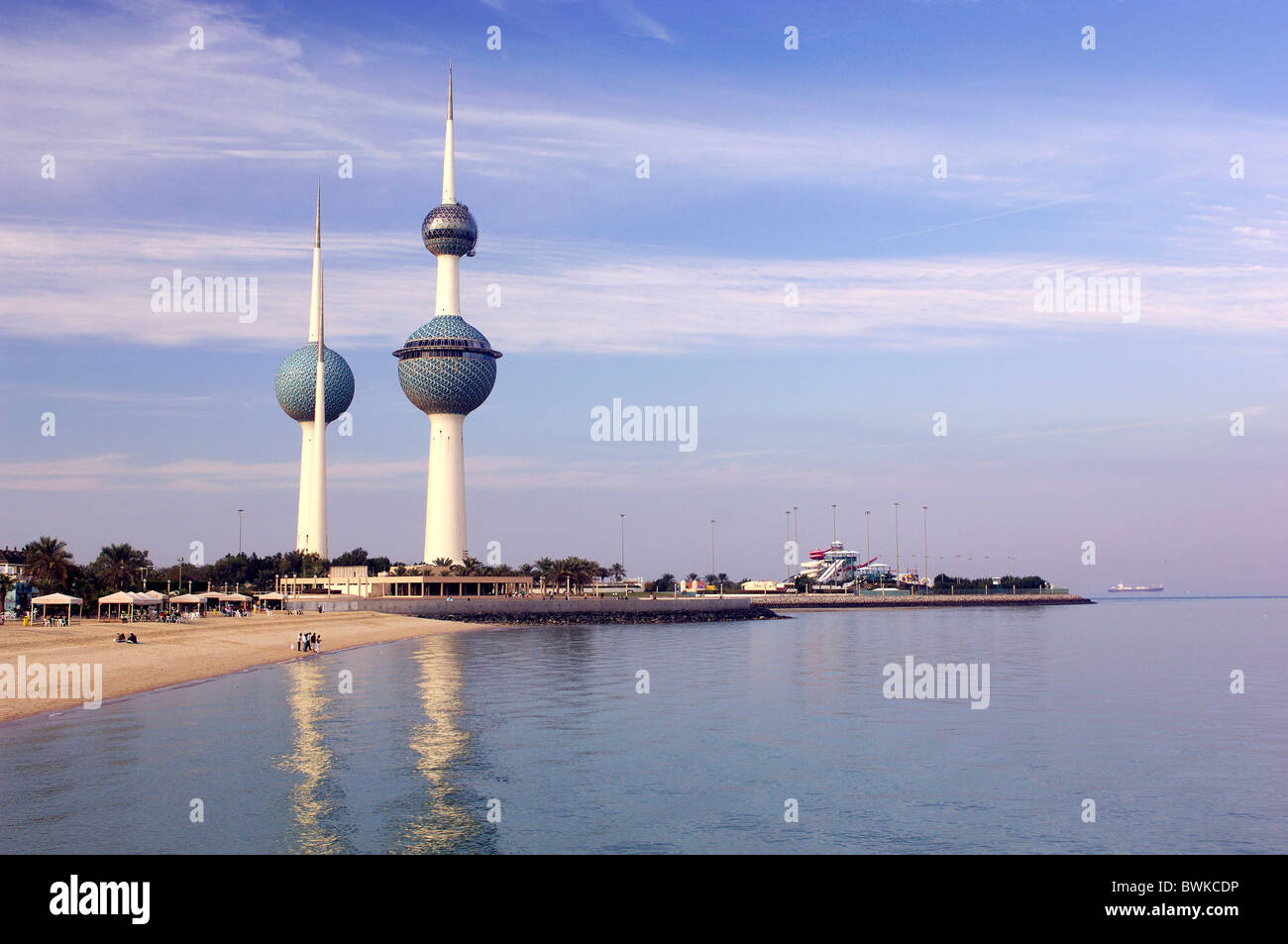 water towers towers rooks sandy beach beach seashore beach coast sea ...