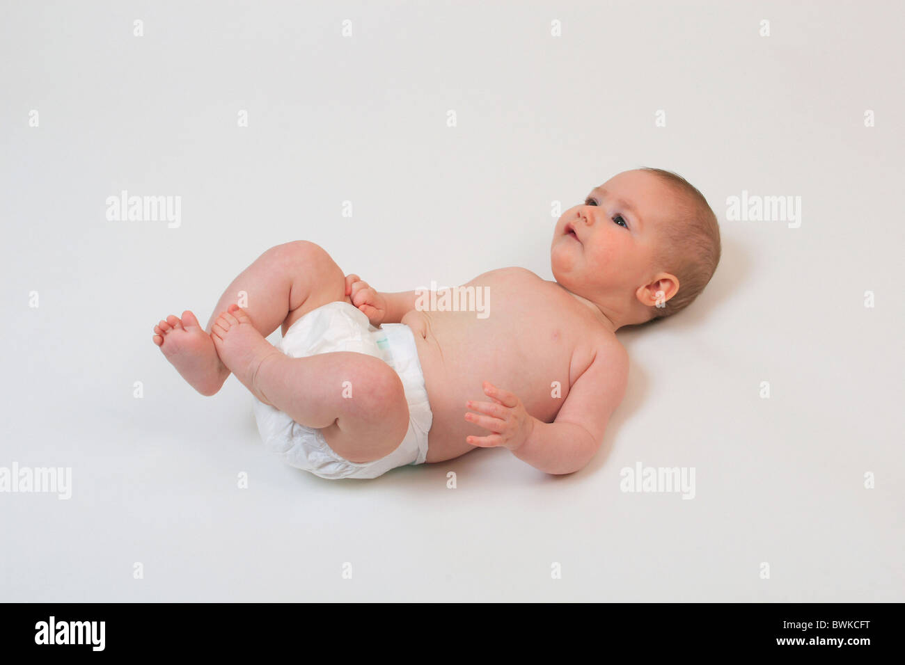baby infant child diapers nappies recumbent lie lying studio Inside ...