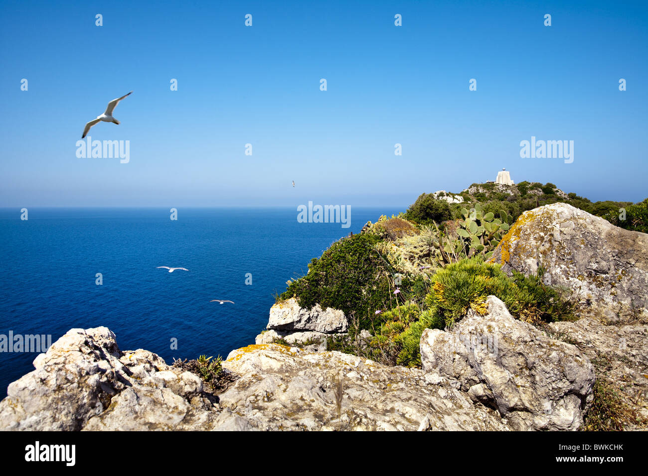Lighthouse, Capo di Milazzo, Sicily, Italy Stock Photo - Alamy