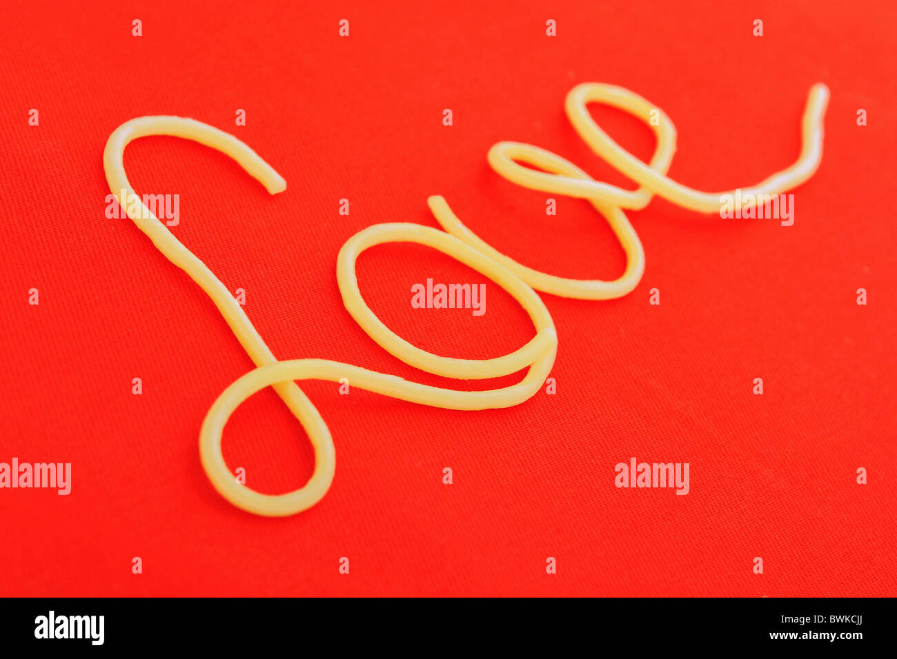spaghetti Love stroke Red love symbol studio food eatings pasta Stock ...